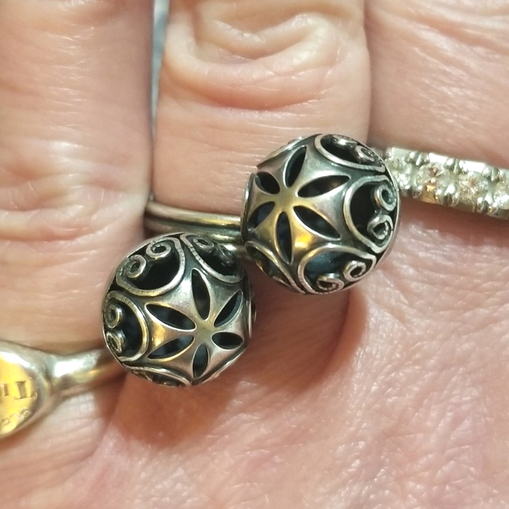 1800s Extremely Rare Pomander Ring Sterling Silver - Gem